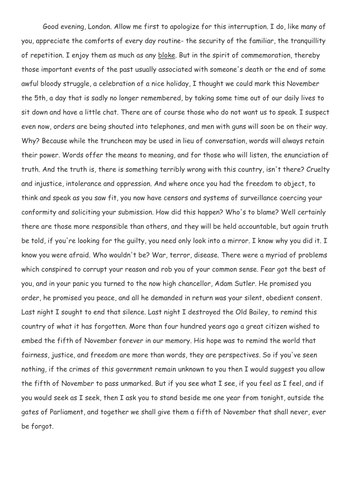 Year 7 persuasive writing unit - v for vendetta | Teaching Resources Year 7 persuasive writing unit - v for vendetta | Teaching Resources