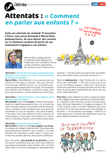 1 jour 1 actu listening activity | Teaching Resources