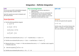 Definite Integration Extension Homework | Teaching Resources