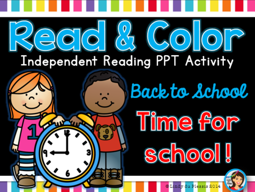 Back to School Read and Color PowerPoint (time for school) | Teaching ...
