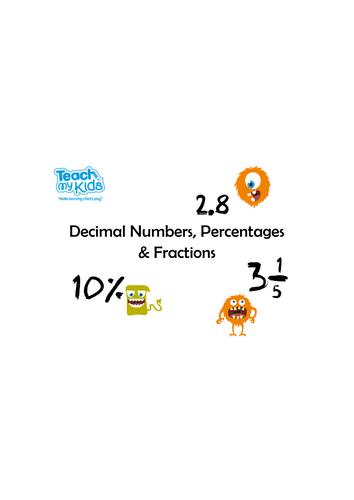 Multiplication, Division, Decimals, Percentages, Fractions Packs ...