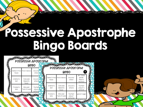 Possessive Apostrophe Bingo | Teaching Resources