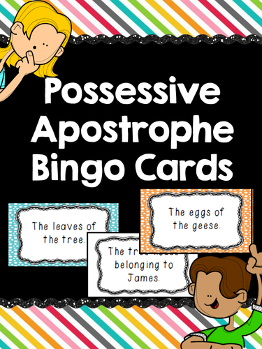 Possessive Apostrophe Bingo | Teaching Resources