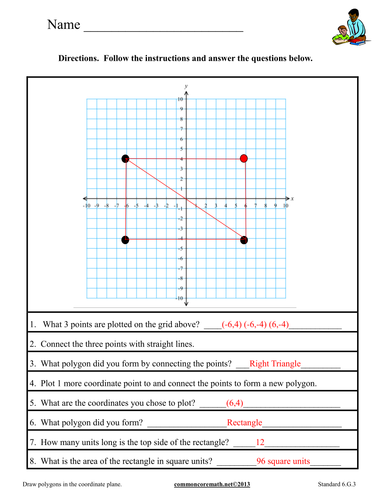 Solving Problems in the Coordinate Plane - 6.G.3 | Teaching Resources
