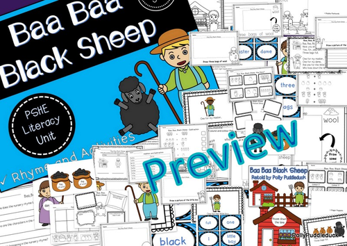 Nursery Rhymes - Baa, Baa, Black Sheep Unit of Work (EYFS/KS1 ...