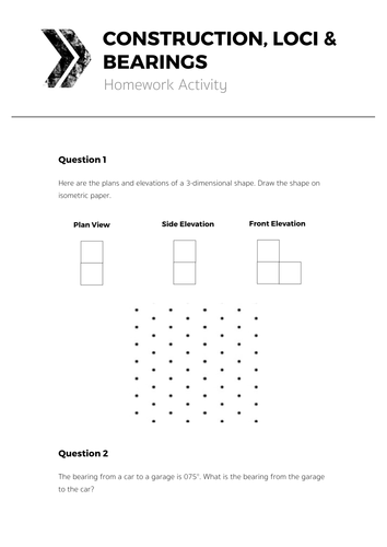 Constructions, Loci & Bearings (Higher Tier) - Complete Unit of Work ...