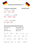 German Basic Vocab Revision/Test | Teaching Resources