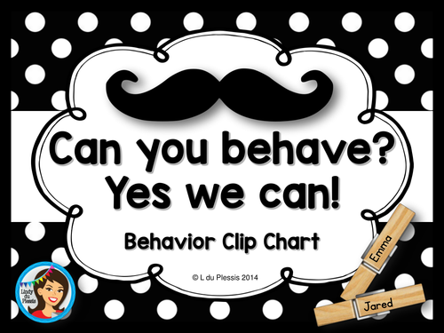 Behavior Clip Chart (mustache) | Teaching Resources
