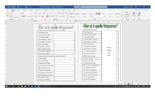 FRENCH - ALLER - Où vas-tu? - Worksheets | Teaching Resources
