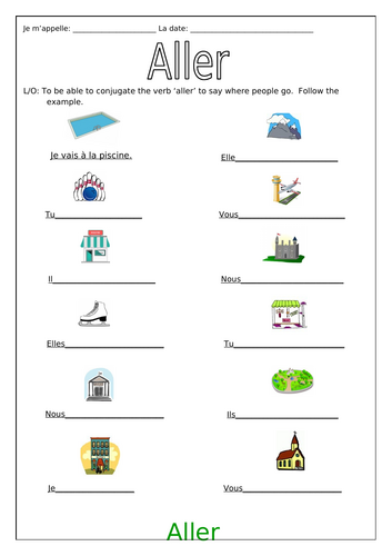FRENCH - ALLER - Où vas-tu? - Worksheets | Teaching Resources