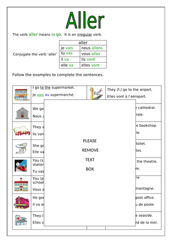 FRENCH - ALLER - Où vas-tu? - Worksheets | Teaching Resources