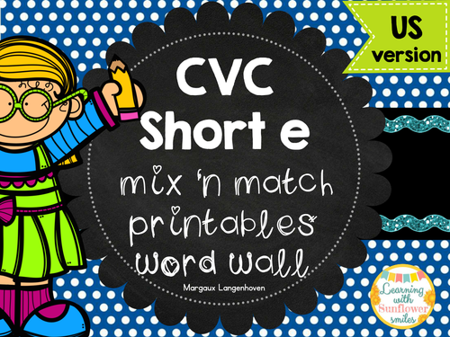 CVC Short E Flip Book and Worksheets | Teaching Resources