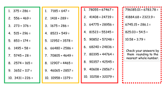 Yr 5 column addition challenges with answers | Teaching Resources