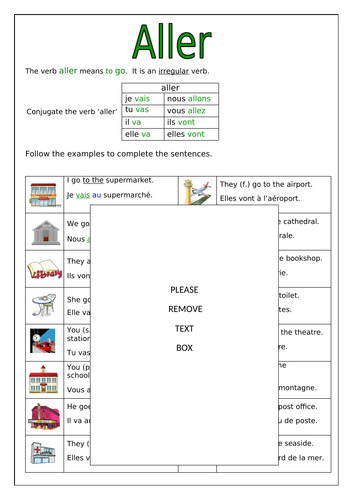 FRENCH - ALLER - Où vas-tu? - Worksheets | Teaching Resources