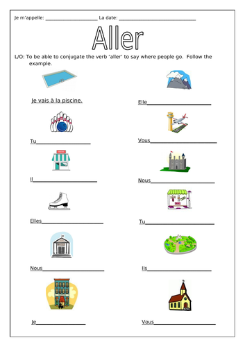 FRENCH - ALLER - Où vas-tu? - Worksheets | Teaching Resources