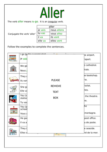 FRENCH - ALLER - Où vas-tu? - Worksheets | Teaching Resources