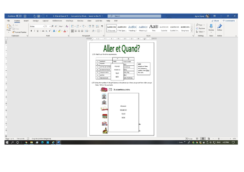 FRENCH - ALLER - Où vas-tu? - Worksheets | Teaching Resources