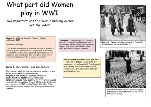Suffragettes and Women in the War- (5 lessons) | Teaching Resources