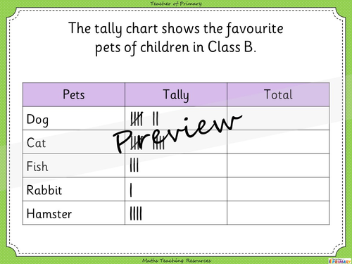 Tally Charts - Year 2 | Teaching Resources