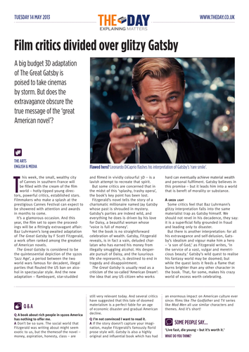 The Great Gatsby: bring F. Scott Fitzgerald to life using the news ...
