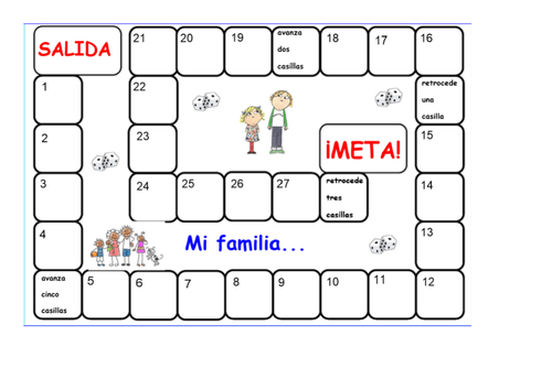 Spanish 'create a boardgame' lesson - Topic, Mi familia - ¿Tienes ...