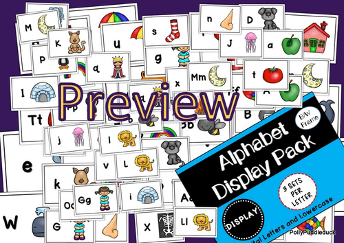 Alphabet Display Pack (Black and White Frames) | Teaching Resources