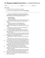 Common Core Regents ELA Exam Part 3 Text-Analysis Guided Parallel Task ...
