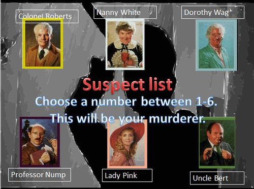 Creative Writing: Murder Mystery Generator | Teaching Resources