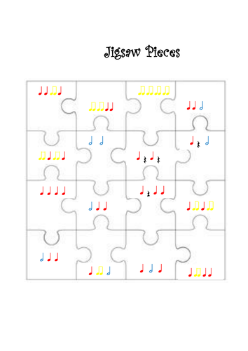 Jigsaw pieces rhythms | Teaching Resources