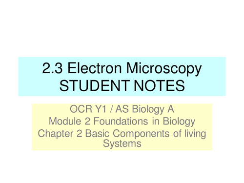 New Ocr A Level Biology Cell Structure Teaching Resources