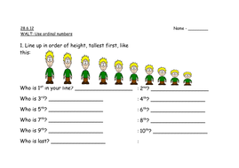 Ordinal numbers worksheets bundle - Year 1/2 | Teaching Resources
