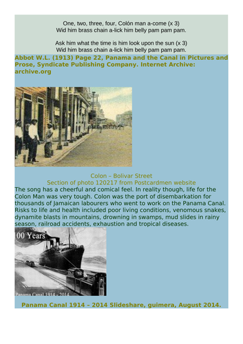 Colon Man a-Come: Jamaican folk song, recording | Teaching Resources