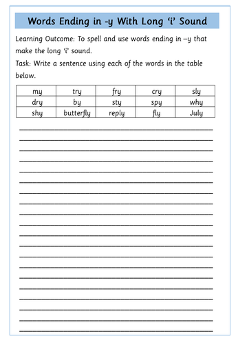 'y' at the end of a word with a long 'i' sound: the /aɪ/ sound ...