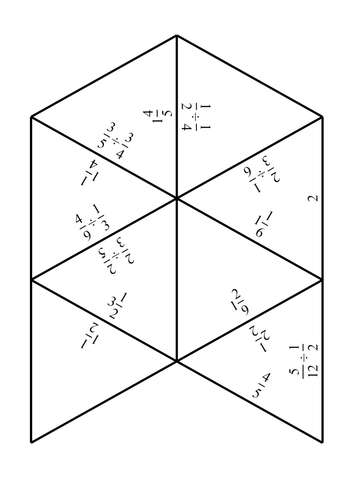 Dividing fractions Tarsia jigsaws. | Teaching Resources