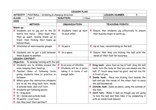 Year 7 FOOTBALL FUNDAMENTALS - 12 Week Unit of Work | Teaching Resources