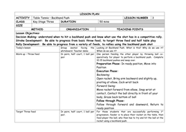 Detailed TABLE TENNIS Unit of Work - Yr 8 Lesson Plans x8 | Teaching ...