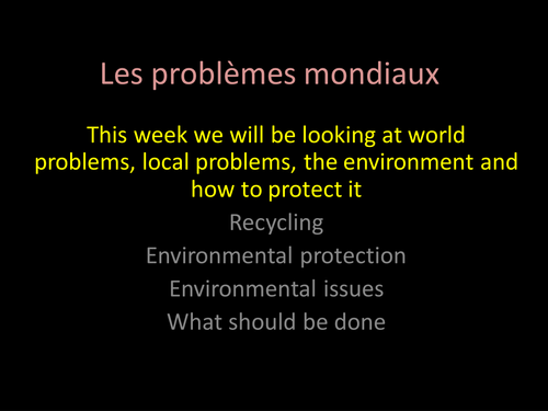 FRENCH GCSE THE ENVIRONMENT | Teaching Resources