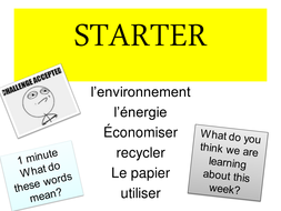 FRENCH GCSE THE ENVIRONMENT | Teaching Resources