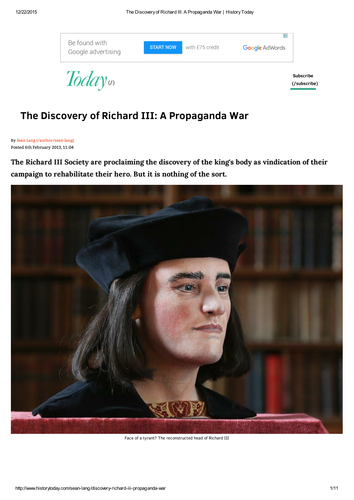 How has the reign of Richard III been distorted by Tudor propaganda ...