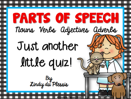 Parts of Speech Quiz | Teaching Resources