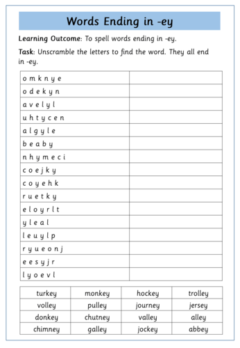 -ey - long 'e' sound | Teaching Resources