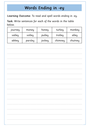 -ey - long 'e' sound | Teaching Resources