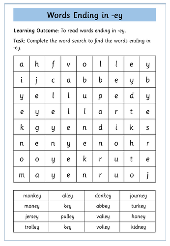 -ey words | Teaching Resources