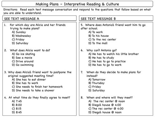 Spanish Making Plans Unit | Teaching Resources