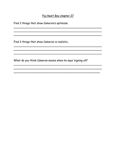Pig Heart Boy Malorie Blackman | Teaching Resources