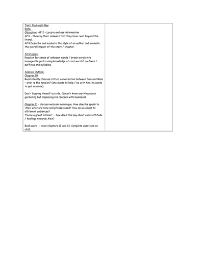 Pig Heart Boy Malorie Blackman | Teaching Resources