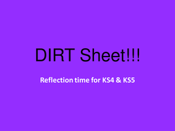 DIRT sheet - Loved by OFSTED!!! | Teaching Resources