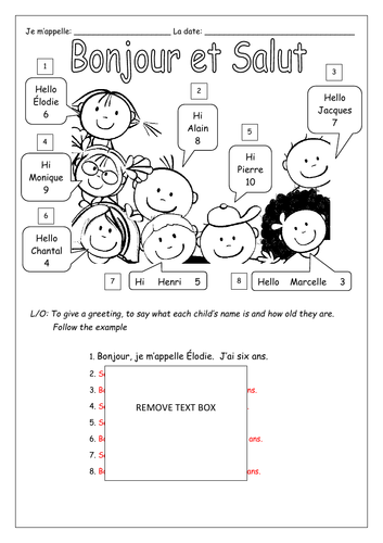 FRENCH - Bonjour et Salut - Greetings, name and age | Teaching Resources