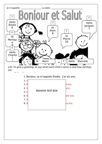 FRENCH - Bonjour et Salut - Greetings, name and age | Teaching Resources