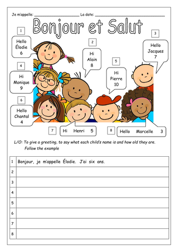 FRENCH - Bonjour et Salut - Greetings, name and age | Teaching Resources